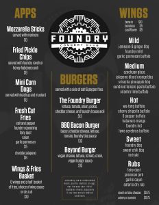 Menus - Foundry Concert Club